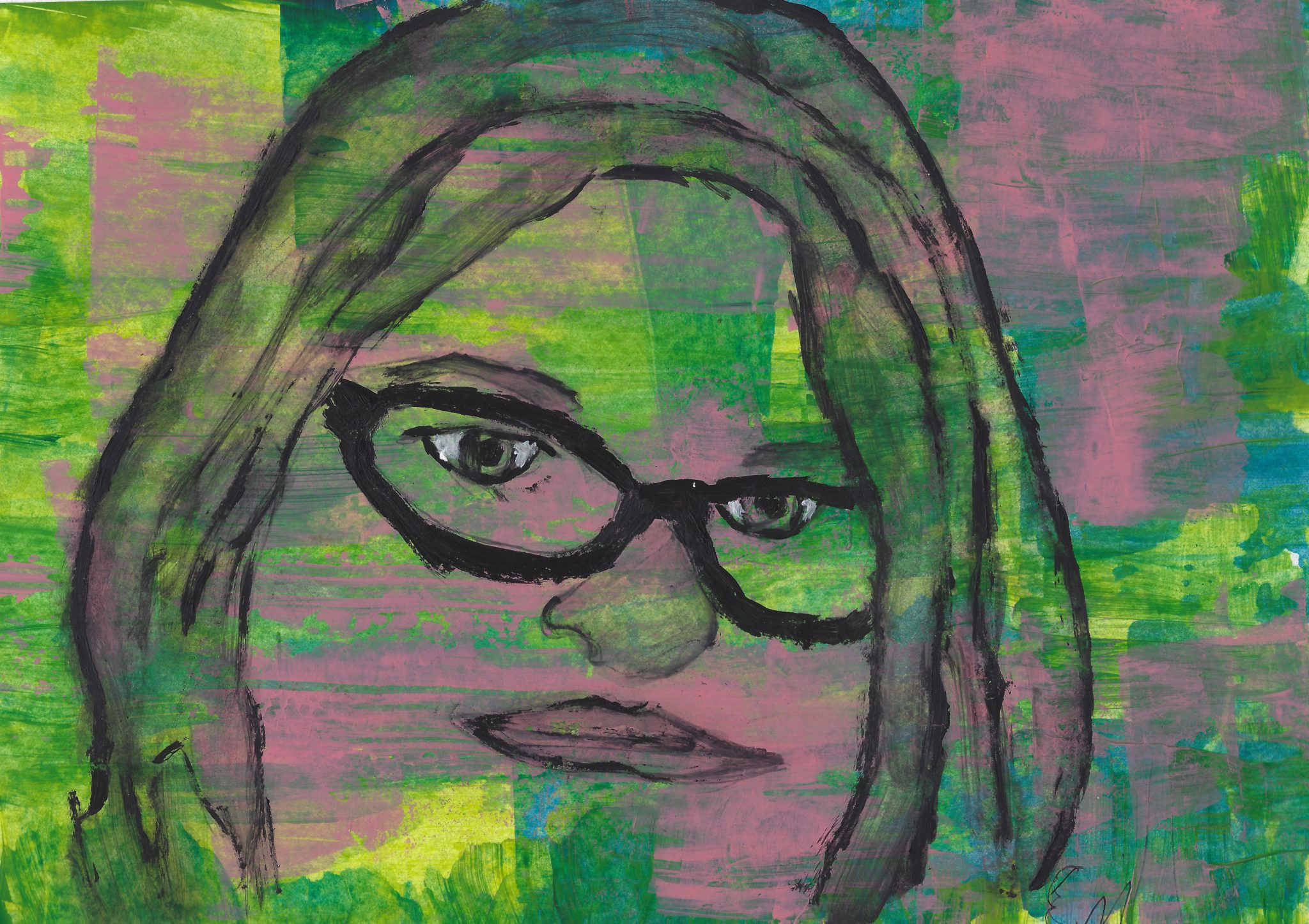 EH Fantastic Faces 9×12 acrylic $40 9-17 – Friendship Heart Gallery ...