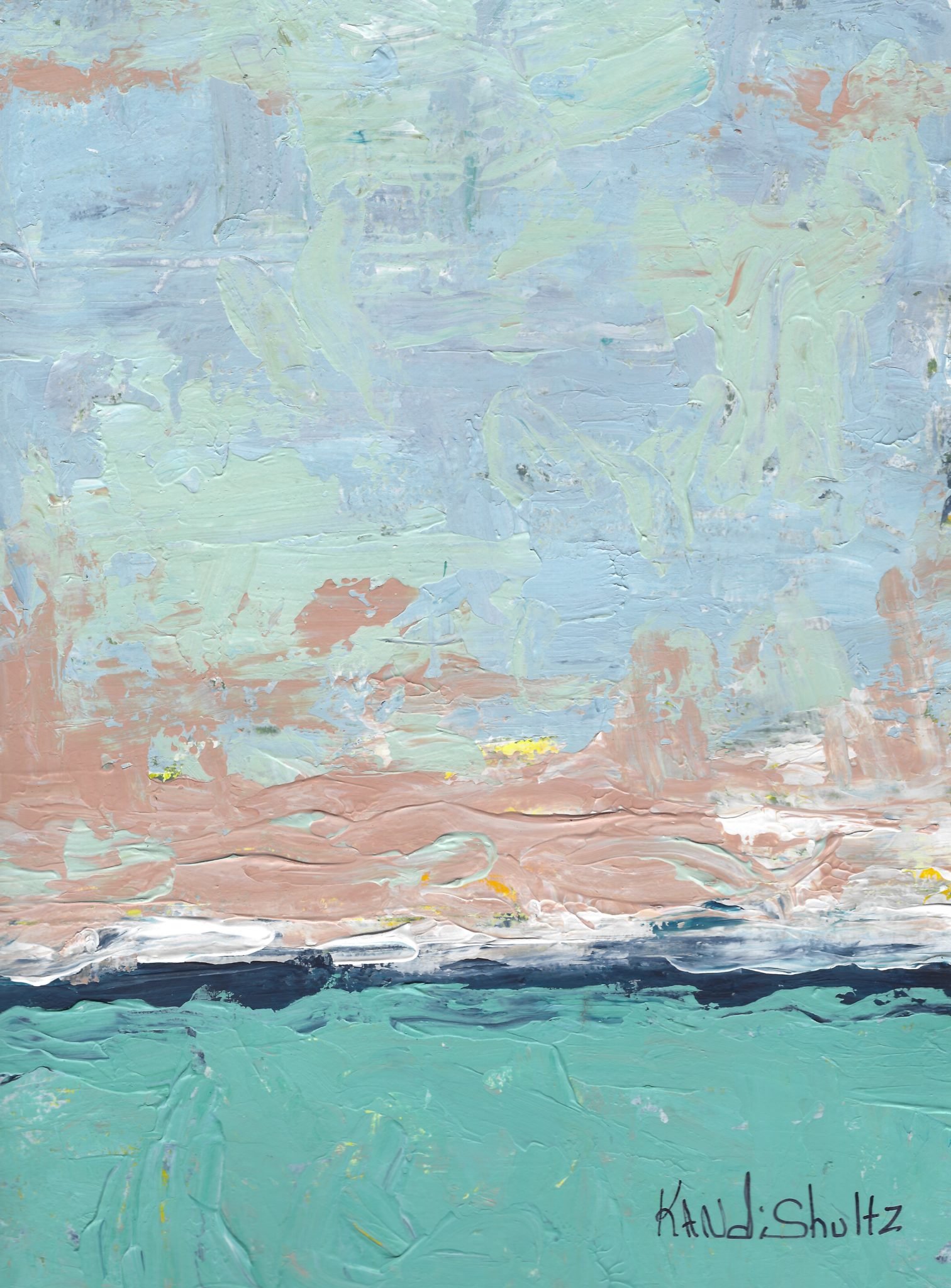 KS Abstract Seashore 9×12 acrylic $50 12-17 – Friendship Heart Gallery ...