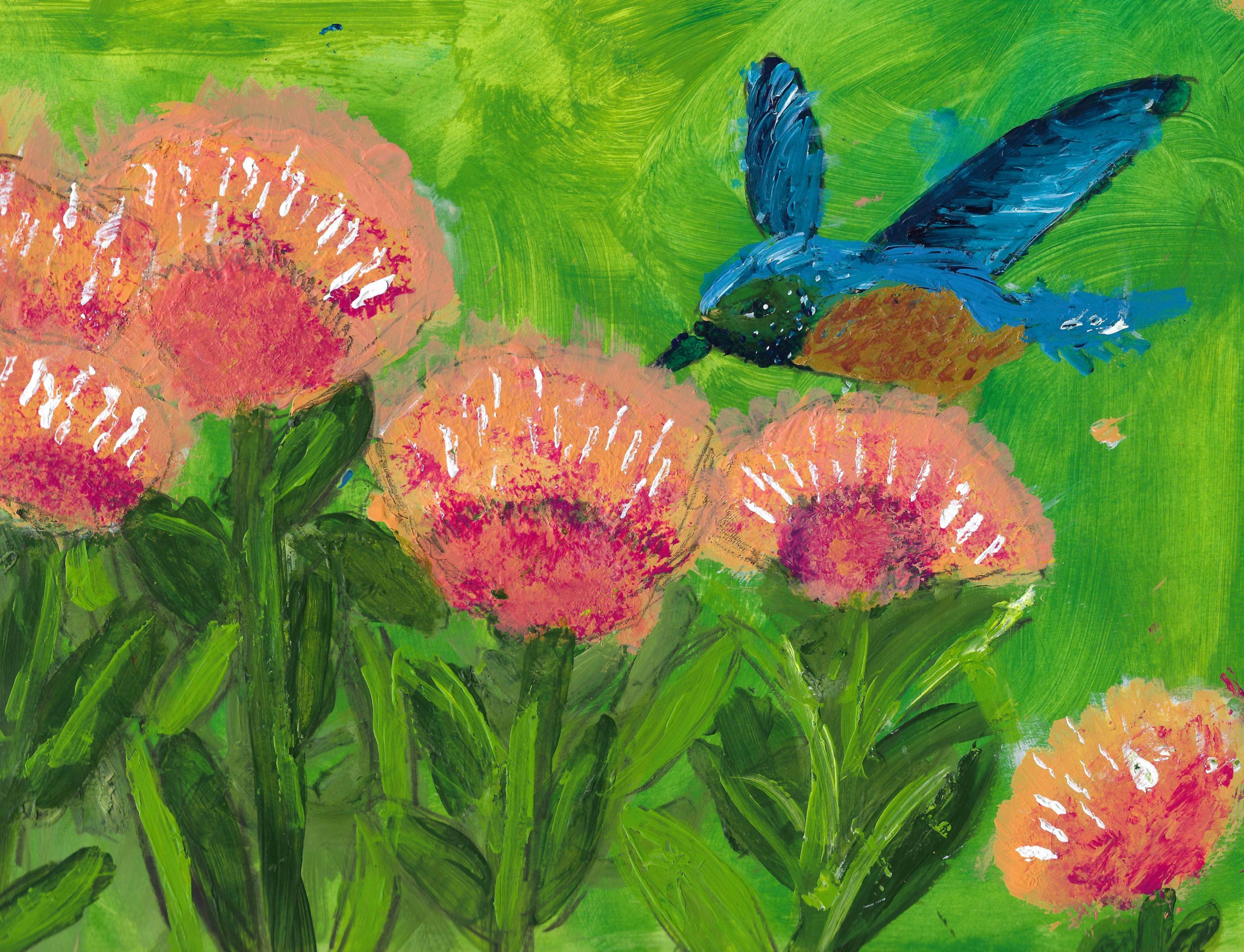 ShL humming along 9×12 mixed 5-19 $45 – Friendship Heart Gallery & Studio